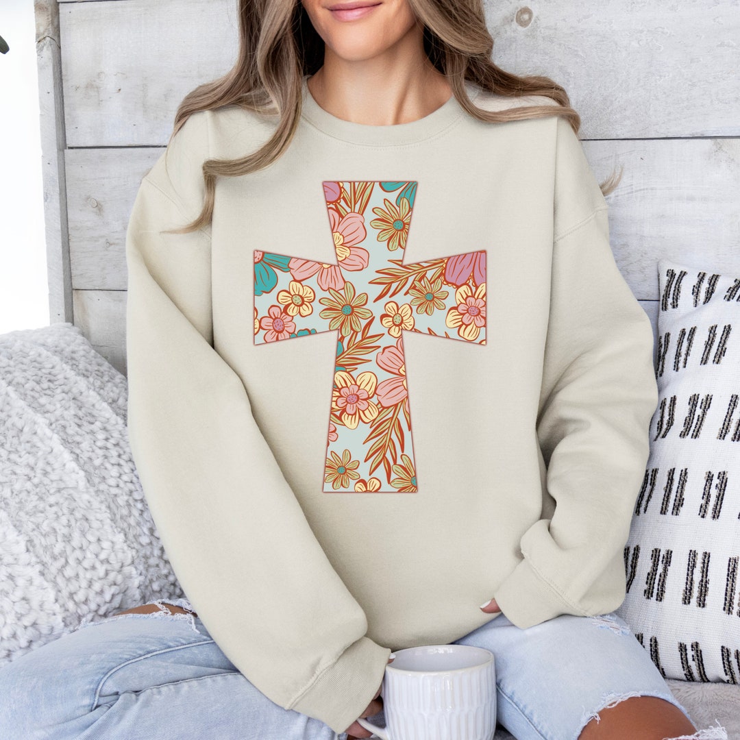 Dtf Ready to Press Transfers Shipped Direct to Film, Boho Floral Cross ...