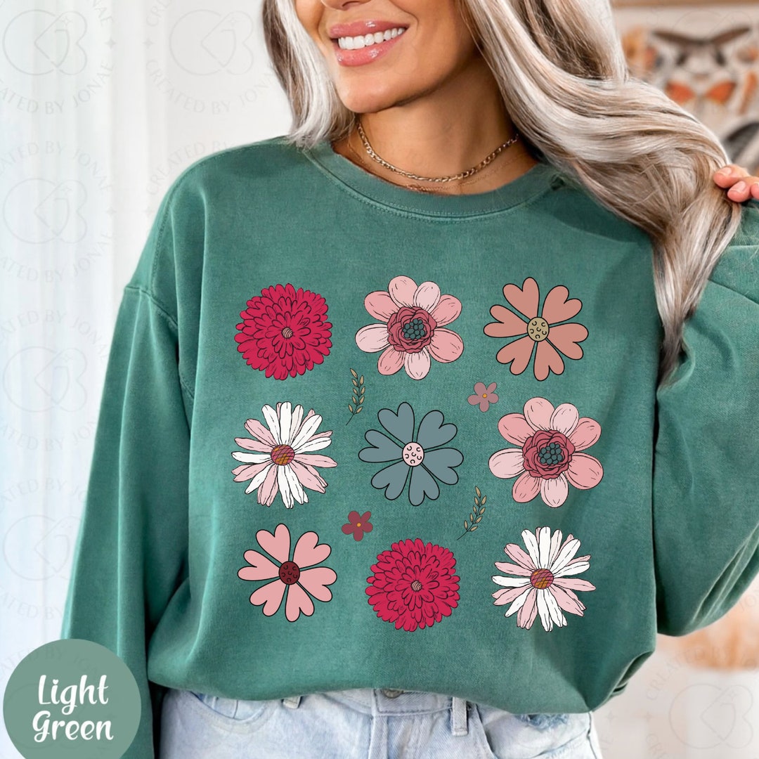 Retro Flowers DTF Transfers, Ready to Press, T-shirt Transfers, Heat ...