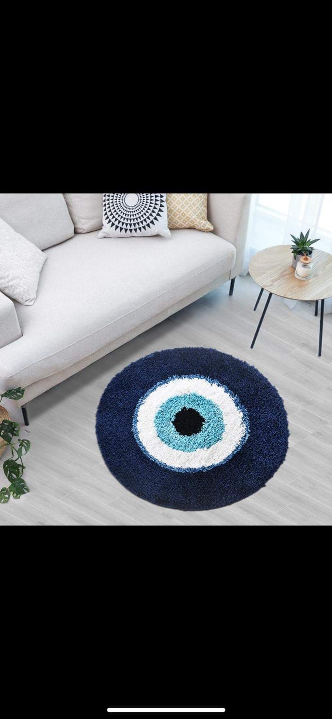 Evil Eye Rug - Microfiber Fluffy Rug for Evil Eye Decor - 24 Inch Cool ...