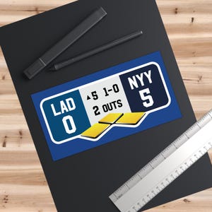 Dodgers Yankees World Series Bumper Sticker | Top of the Fifth - Etsy