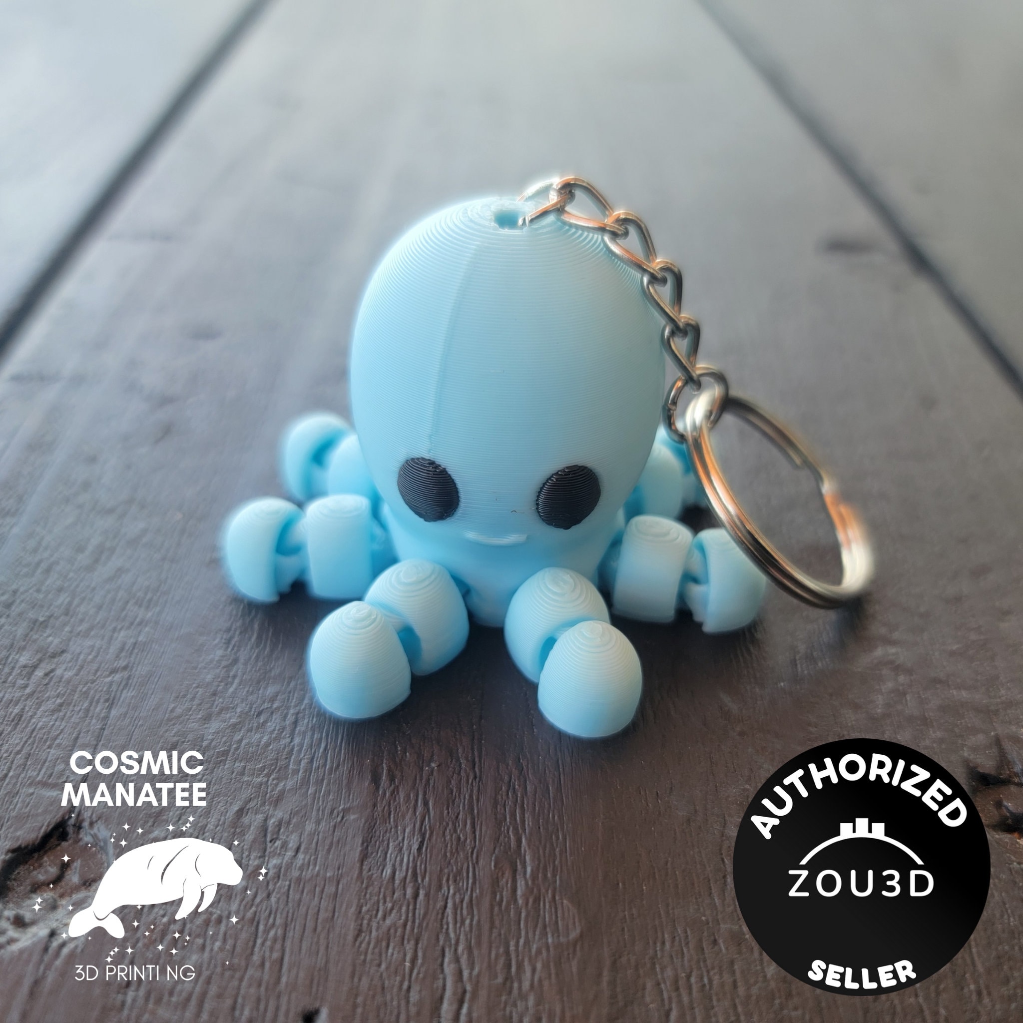 3D Printed Octopus Keychain Octopus Keychain for Car Keys Octopus ...