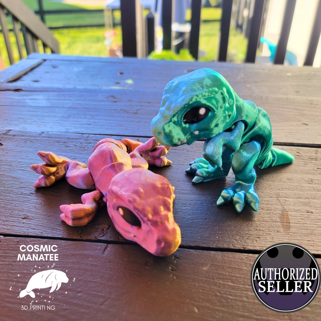 3D Printed Baby T-rex - T-rex Fidget Toy - Articulating T-rex ...