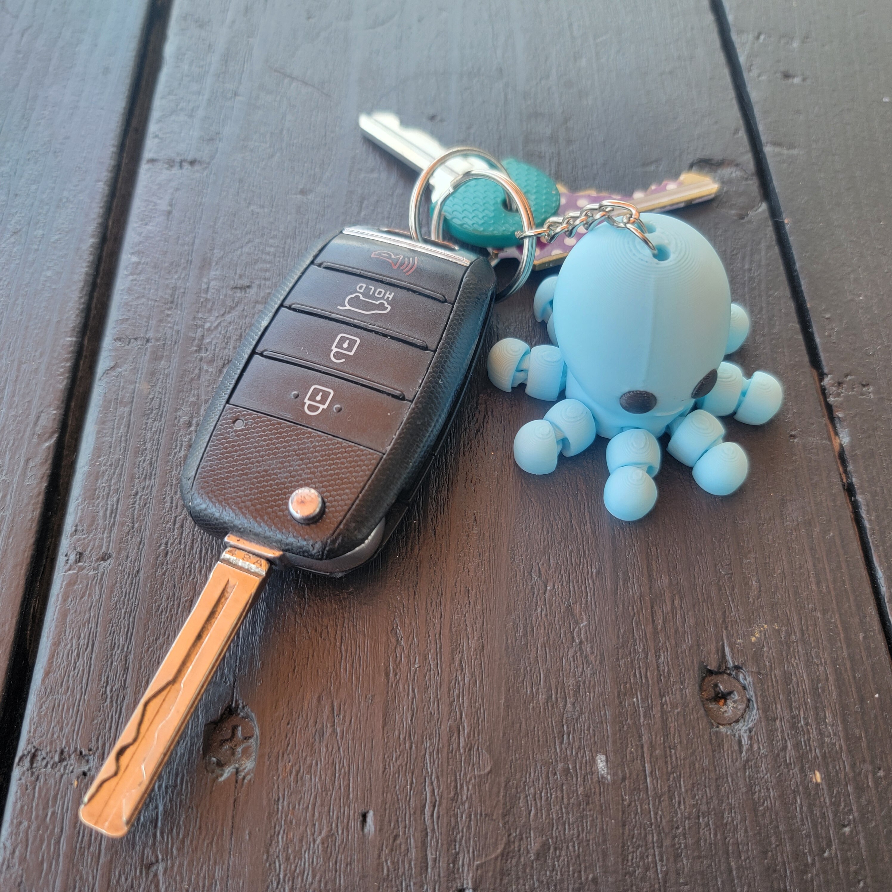 3D Printed Octopus Keychain Octopus Keychain for Car Keys Octopus ...