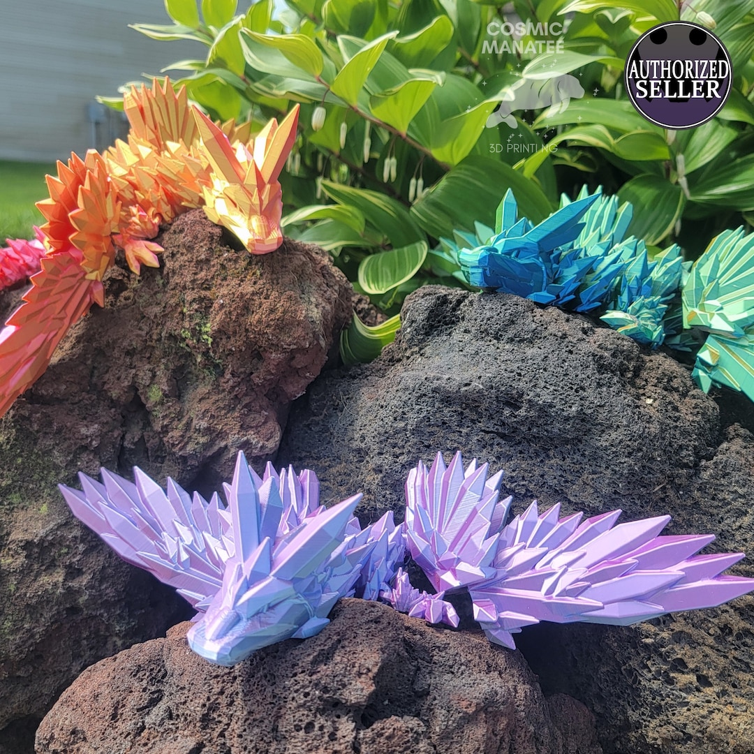 3D Printed Crystal Wing Dragon: Articulating Fidget Toy - Etsy