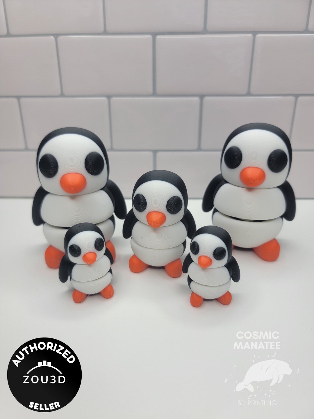 3D Printed Penguin - Articulating Penguin Figurine - Penguin Fidget Toy ...