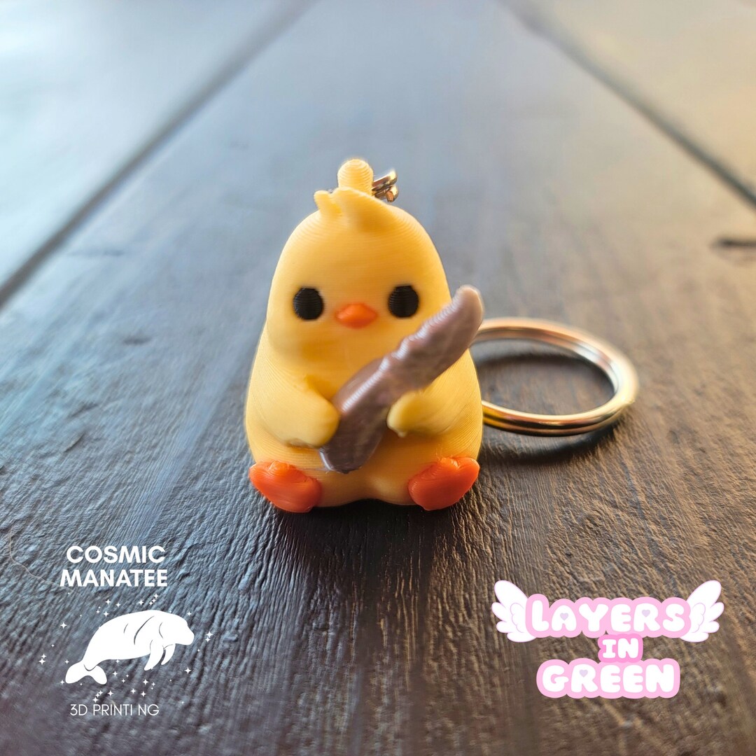 3D Printed Stabby Duck Keychain: Keyring for Car Keys or Backpack - Etsy