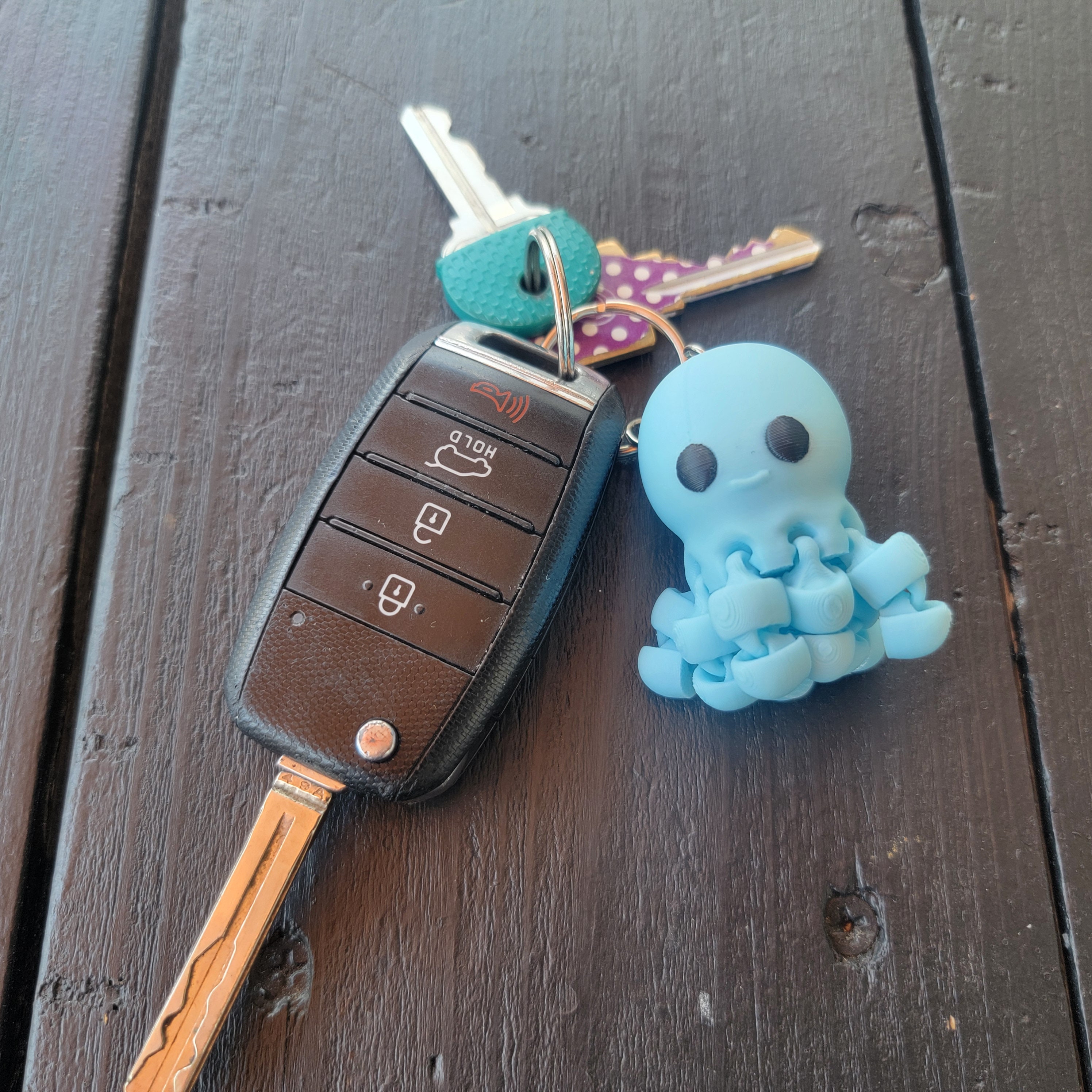 3D Printed Octopus Keychain Octopus Keychain for Car Keys Octopus ...
