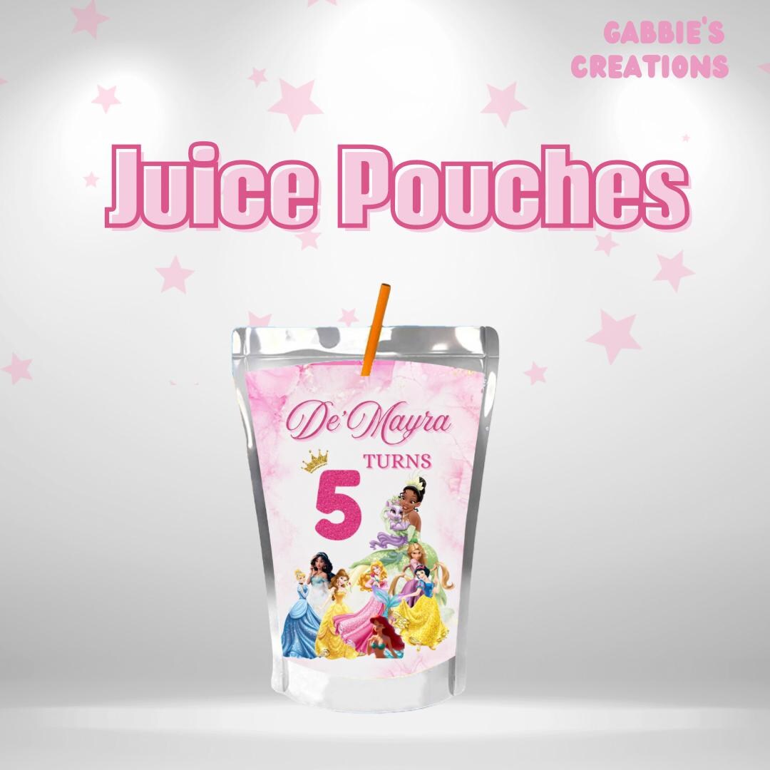 Custom Disney Princess Juice Labels - Etsy