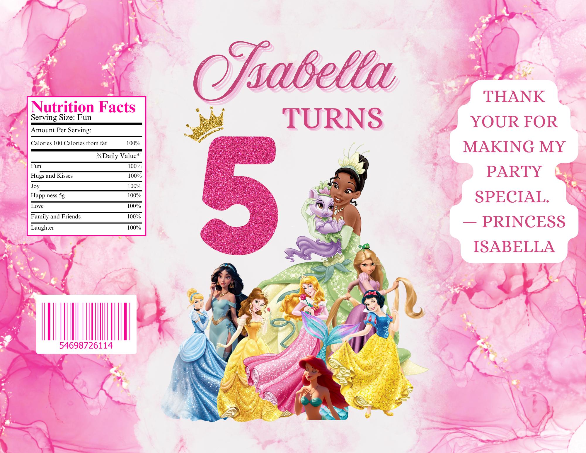 Disney Princess Printable Chip Bag - Etsy