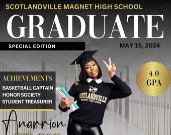 Graduation Magazine Cover, Graduation Invitation, Graduation 2024 ...