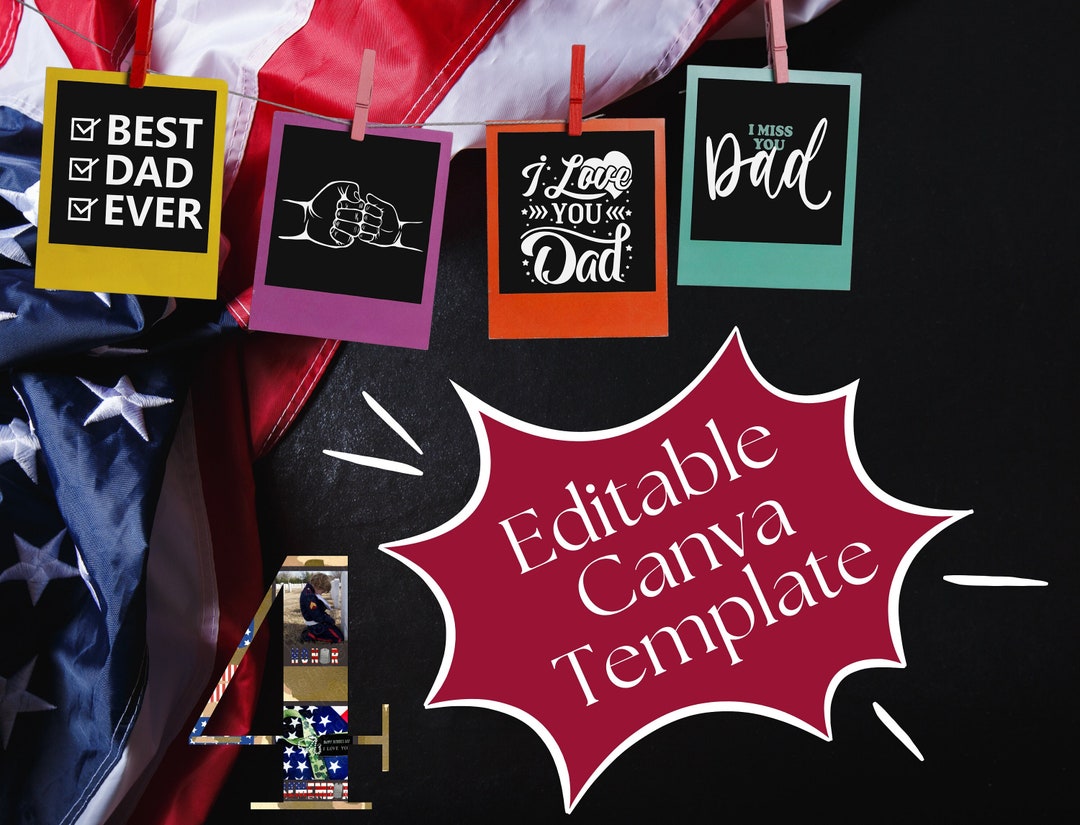 Dad Template, Custom Editable Canva Design | 20oz Tumbler Wrap ...