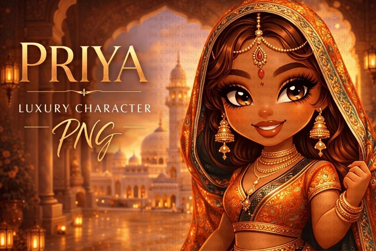 Priya of Jaipur Princess PNG | Indian Royal Character Clipart | Luxury ...