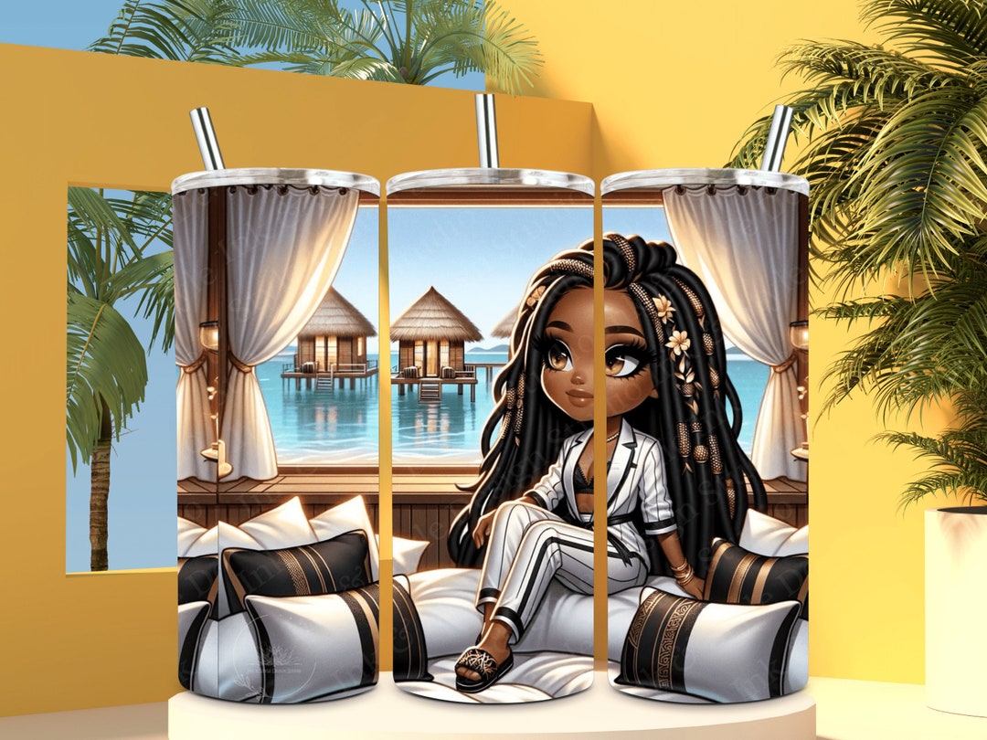 Chibi Style, African American Woman With Dreadlocks, on Vacation With ...