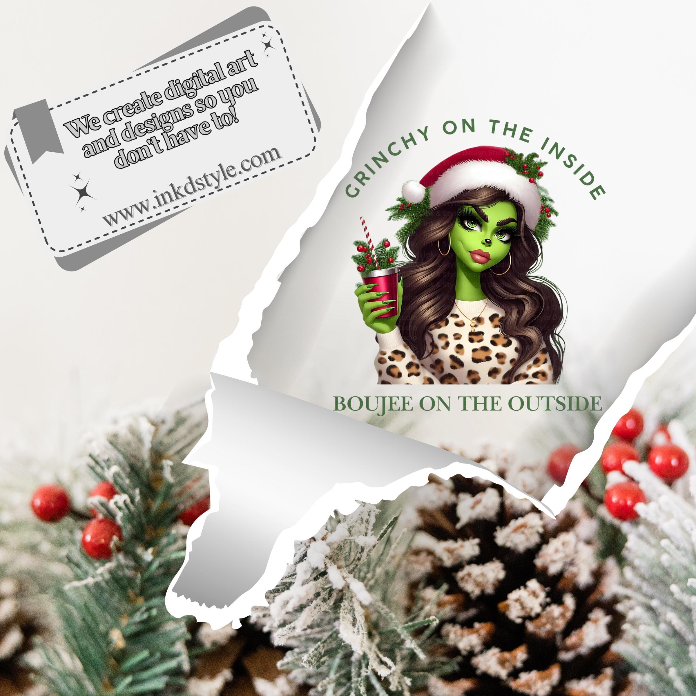 Boujee Girl Grinchy PNG | Christmas Sayings | Feeling Grinchy | 2 Image ...