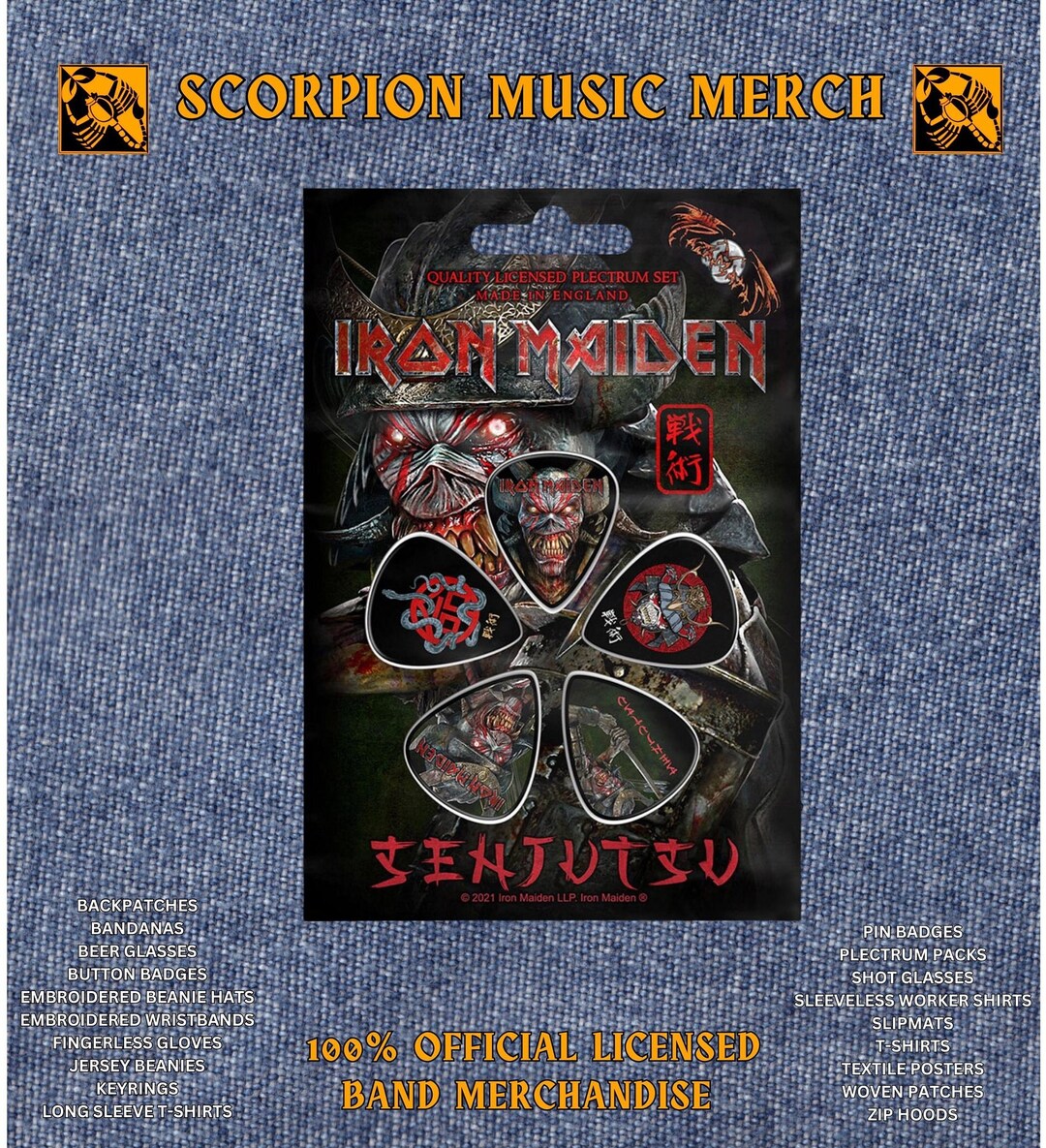 Iron Maiden Senjutsu Picks,an Official Licensed Iron Maiden Plectrum ...