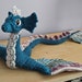 Teal and Multi-colored Crochet Amigurumi Seadragon, Crocheted Dragon ...