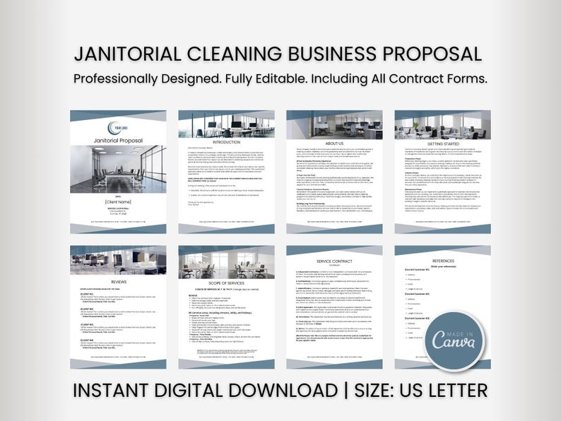 Janitorial Service Proposal Template: Commercial Cleaning Contract (digital Download) - Etsy