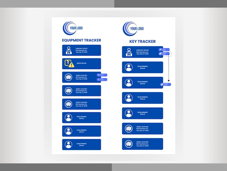 Janitorial Key & Equipment Tracker Templates (CANVA Whiteboard ...