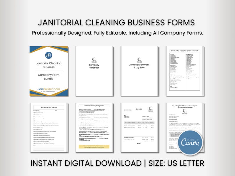 Janitorial Cleaning Business Forms Templates Bundle. - Etsy