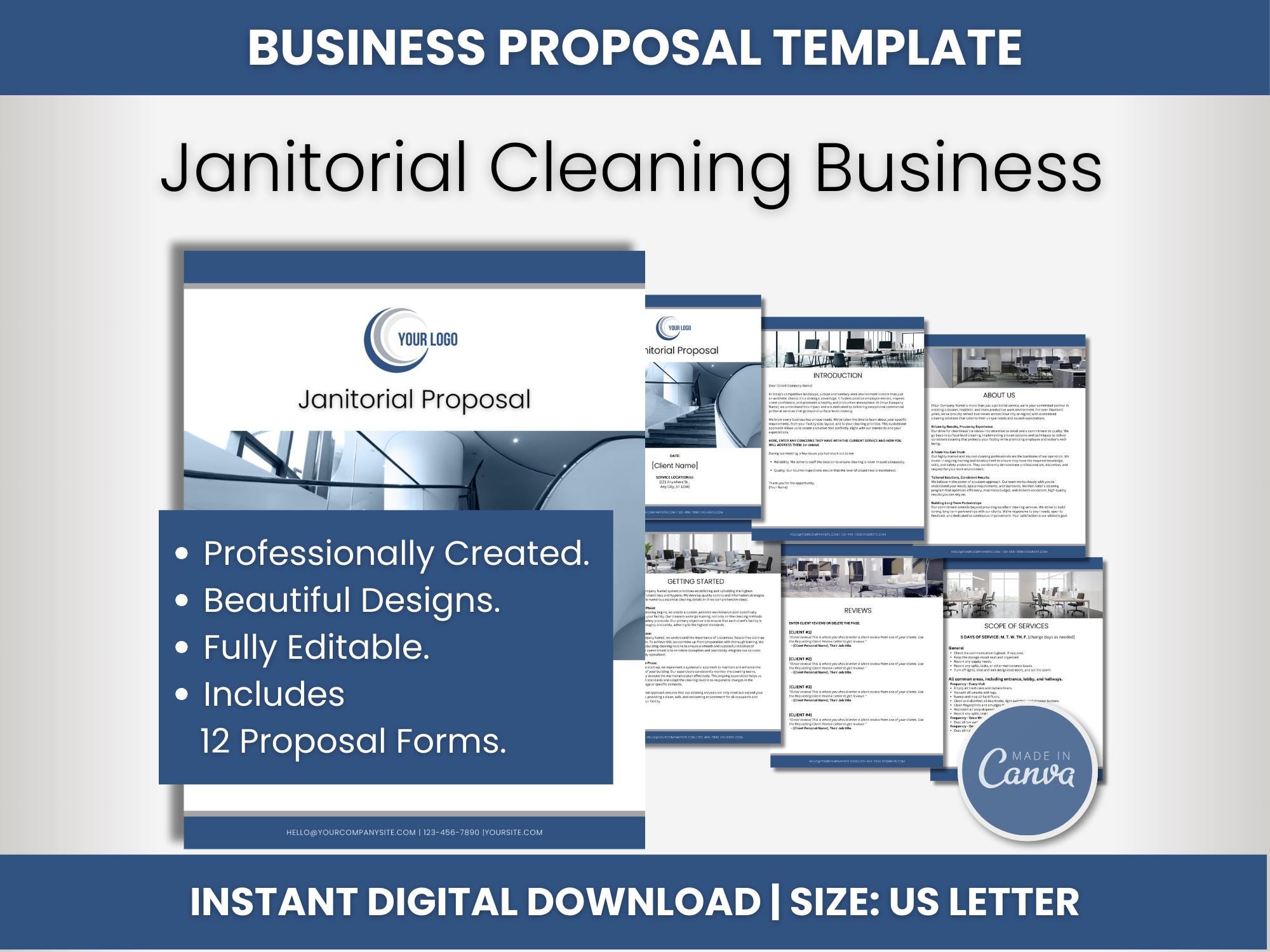Janitorial Service Proposal Template: Commercial Cleaning Contract ...