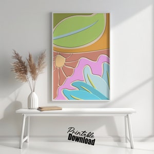 Set of 3 Pastel Boho Abstract Printable Art Minimalist Wall Decor ...