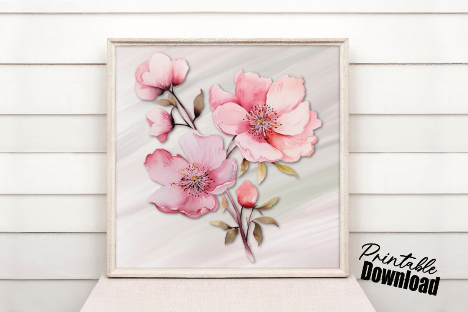 Set of 3 Cherry Blossom Printable Art, Square Art Print, Wall Decor ...