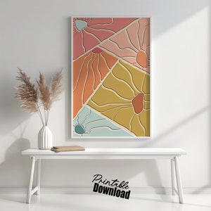 Set of 3 Pastel Boho Abstract Printable Art Minimalist Wall Decor ...