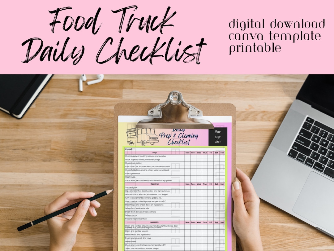 Food Truck | Food Trailer Daily Checklist | Opening Closing Chacklist ...