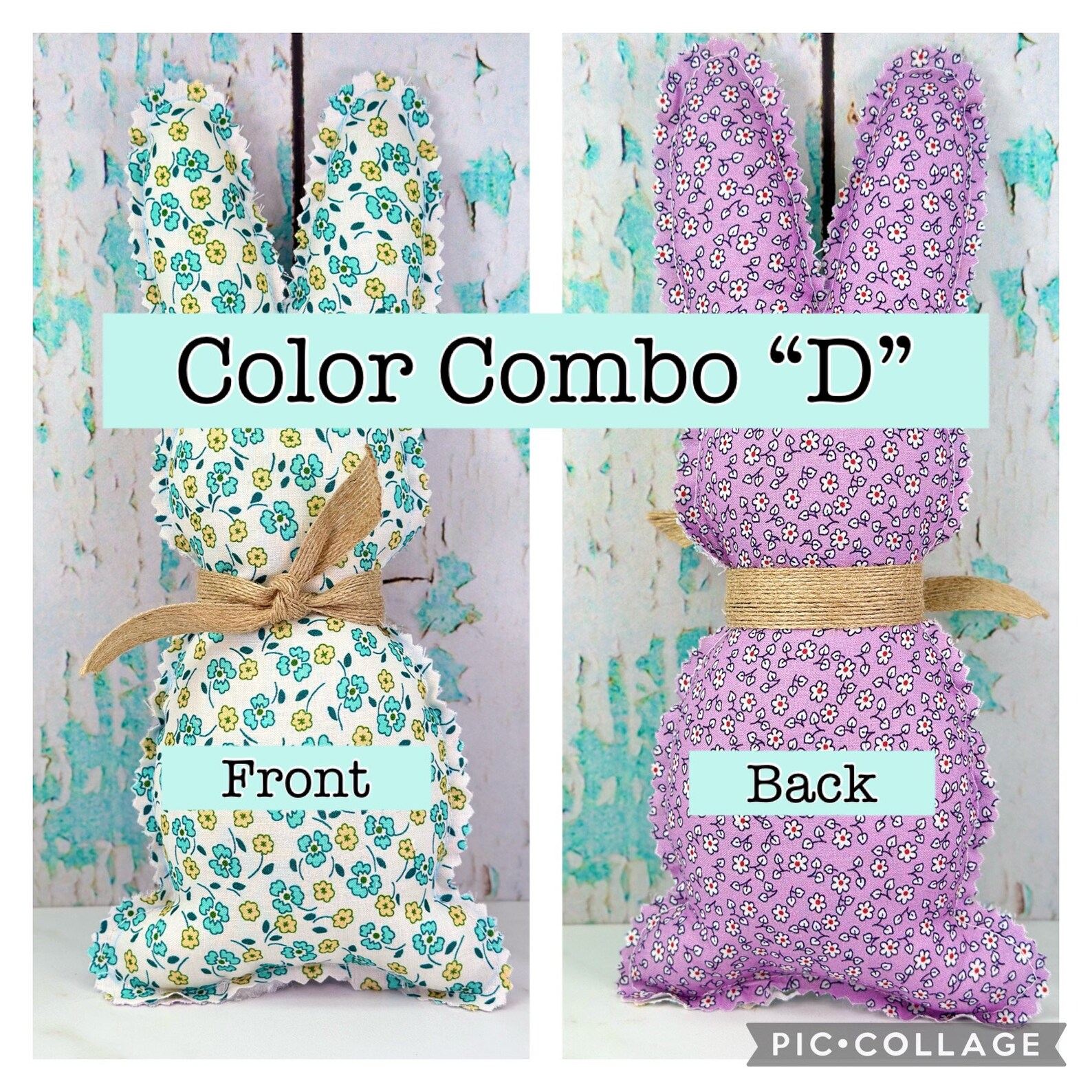 Fabric Easter Bunny Rabbit Using 1930s Flour & Feed Sack Reproduction ...