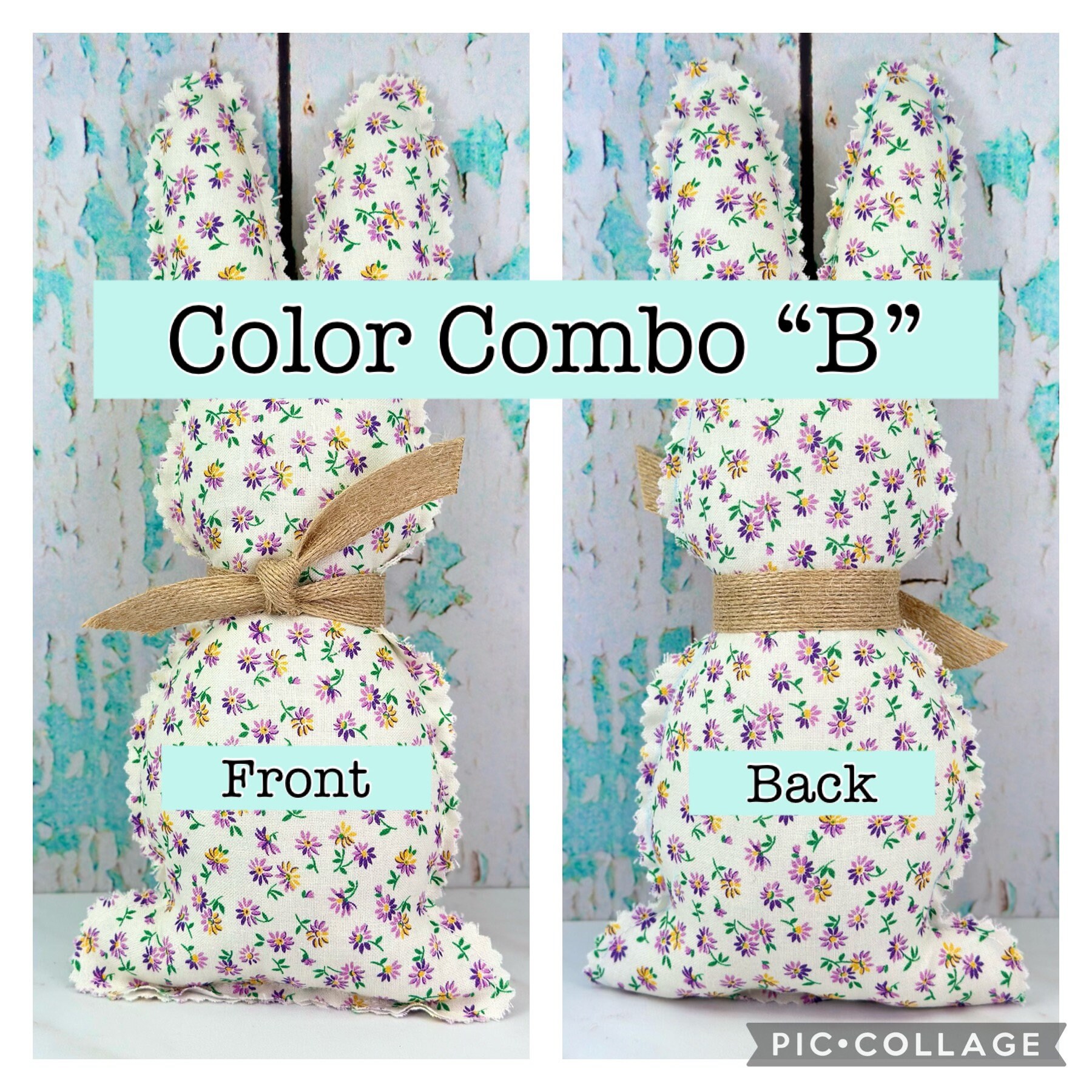 Fabric Easter Bunny Rabbit Using 1930s Flour & Feed Sack Reproduction ...