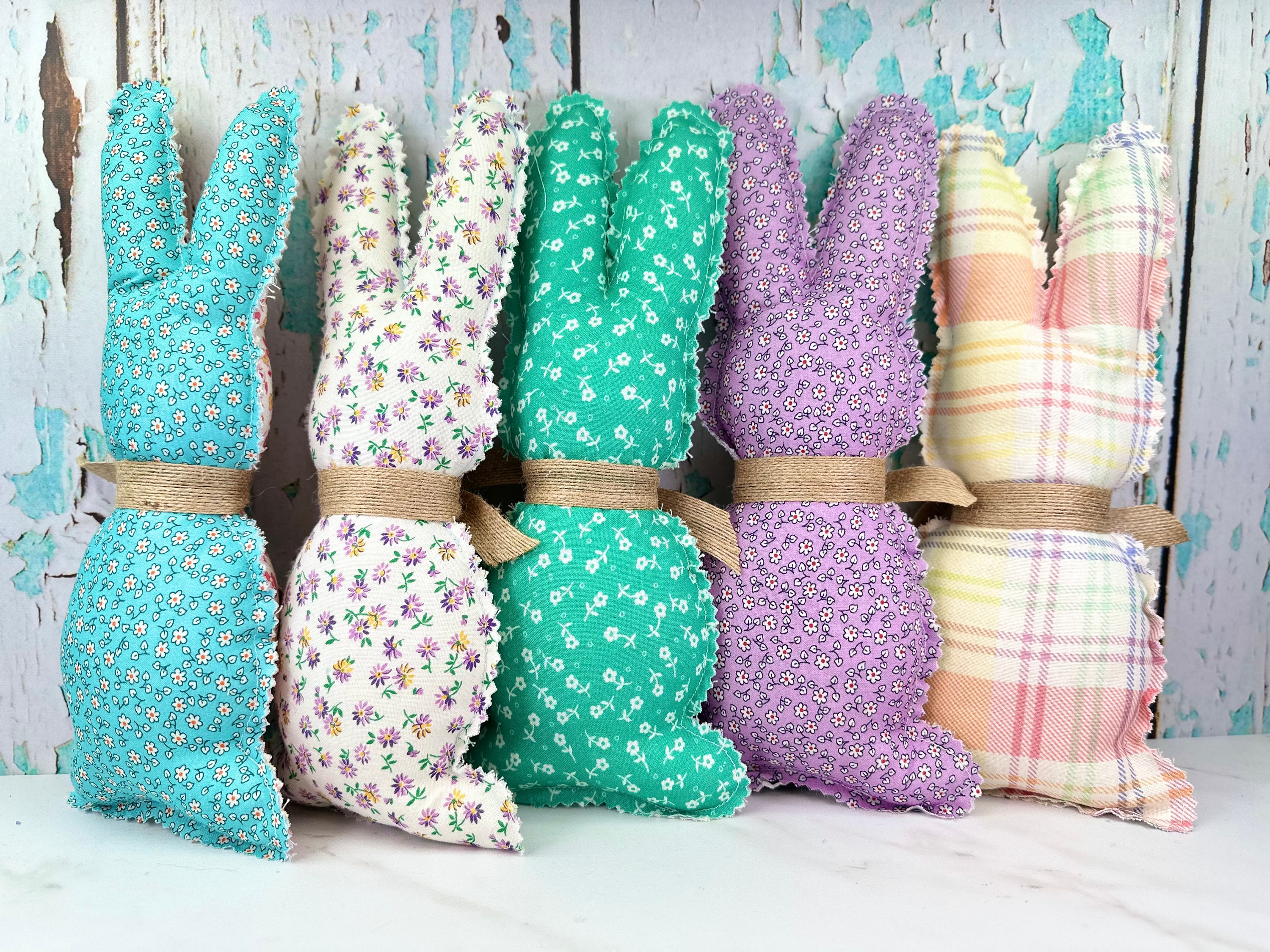 Fabric Easter Bunny Rabbit Using 1930s Flour & Feed Sack Reproduction ...