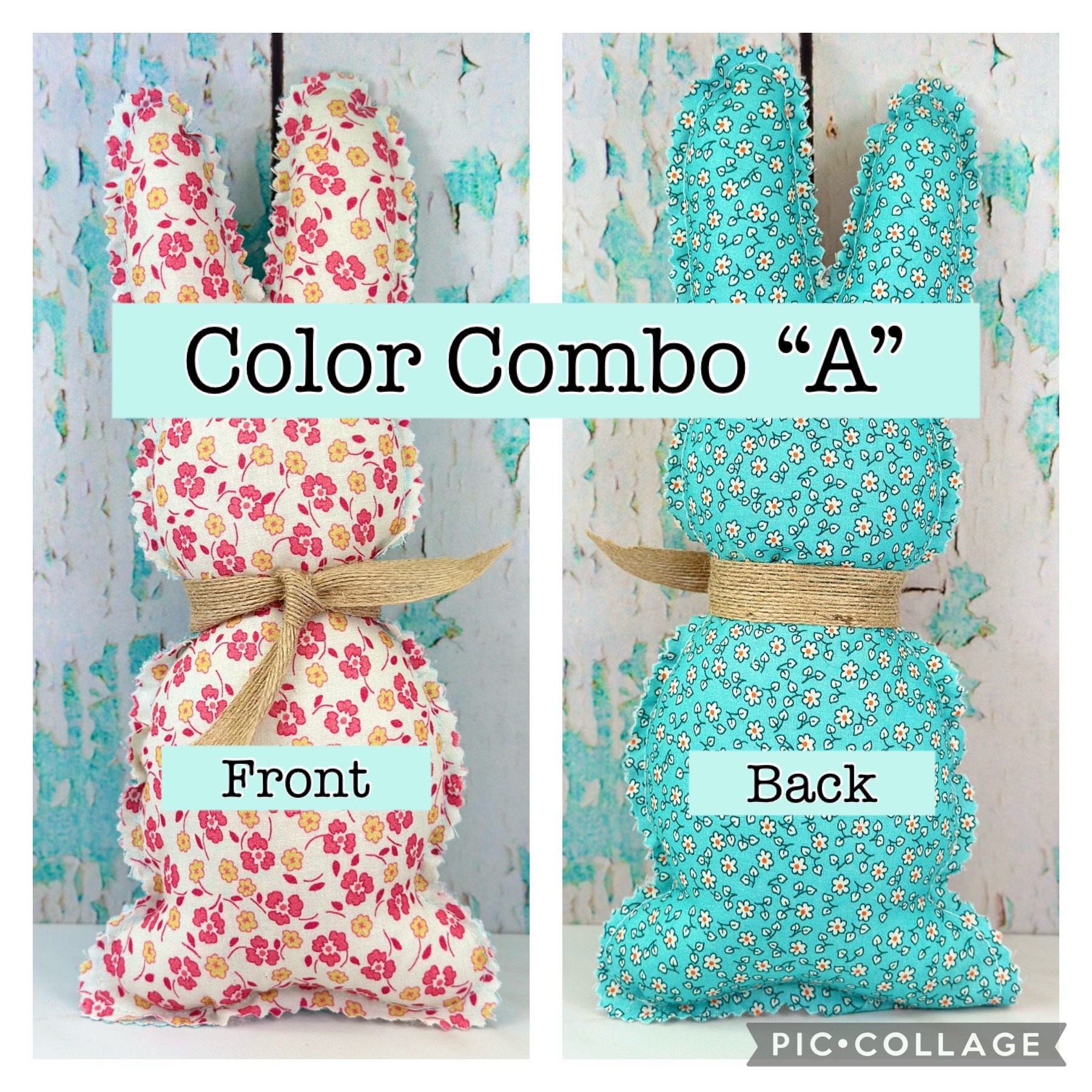 Fabric Easter Bunny Rabbit Using 1930s Flour & Feed Sack Reproduction ...