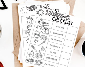 Bedtime Routine for Kids, Morning Routine Checklist, Printable ...