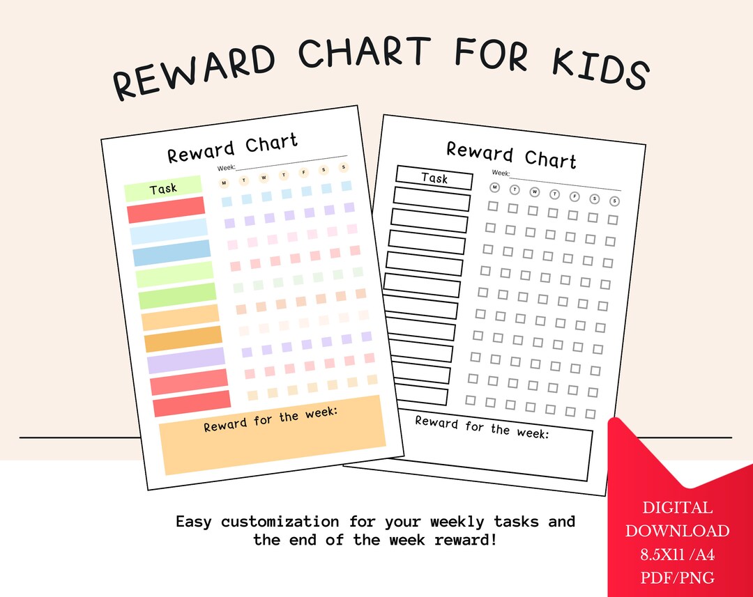 Rewards Chart for Kids, Kids Rewards Chart, Behavioral Chart ...