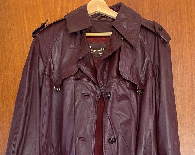Vintage Oxblood Etienne Aigner Genuine Leather Trench Coat 1970s - Etsy