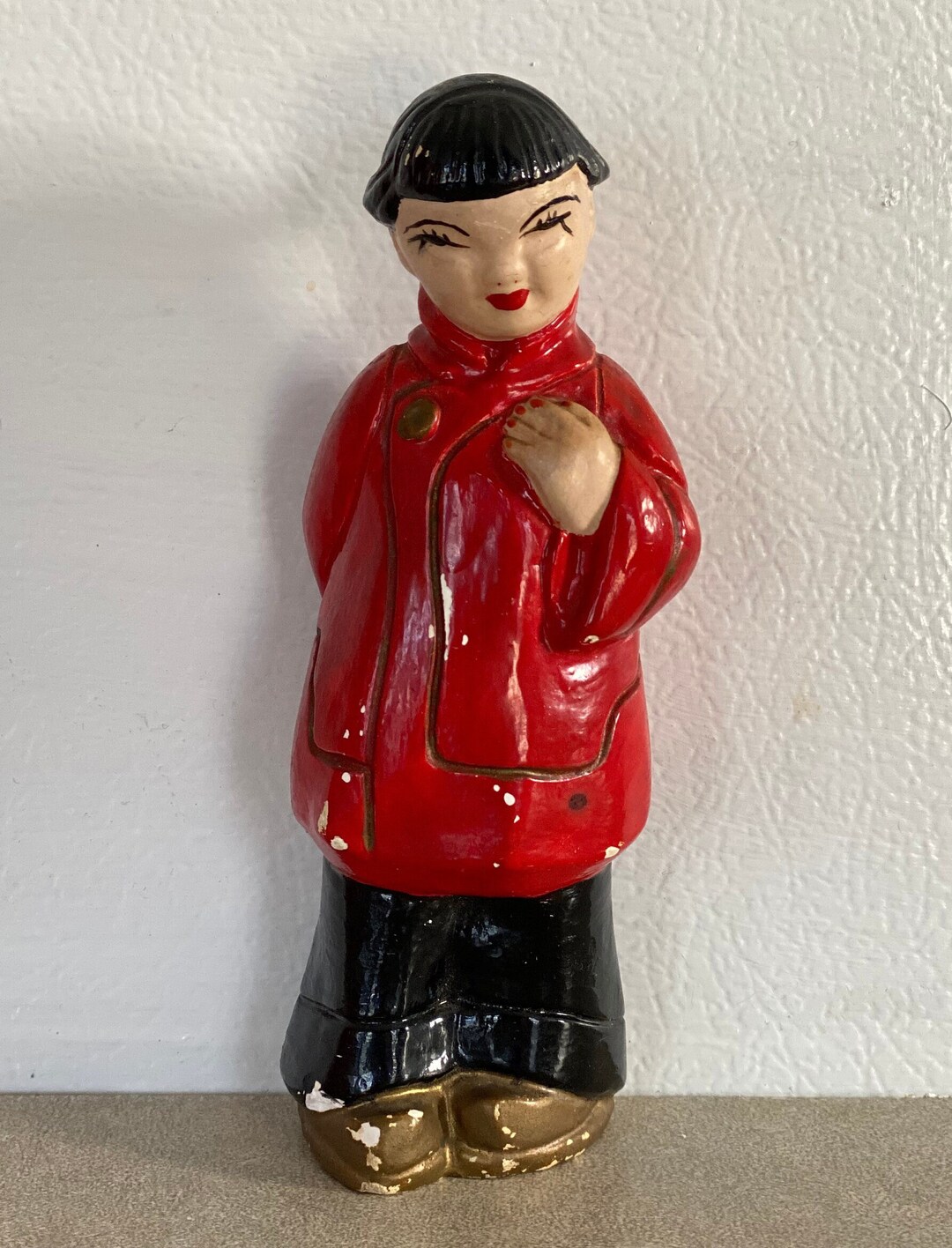 Vintage Chalkware Figurine - Etsy