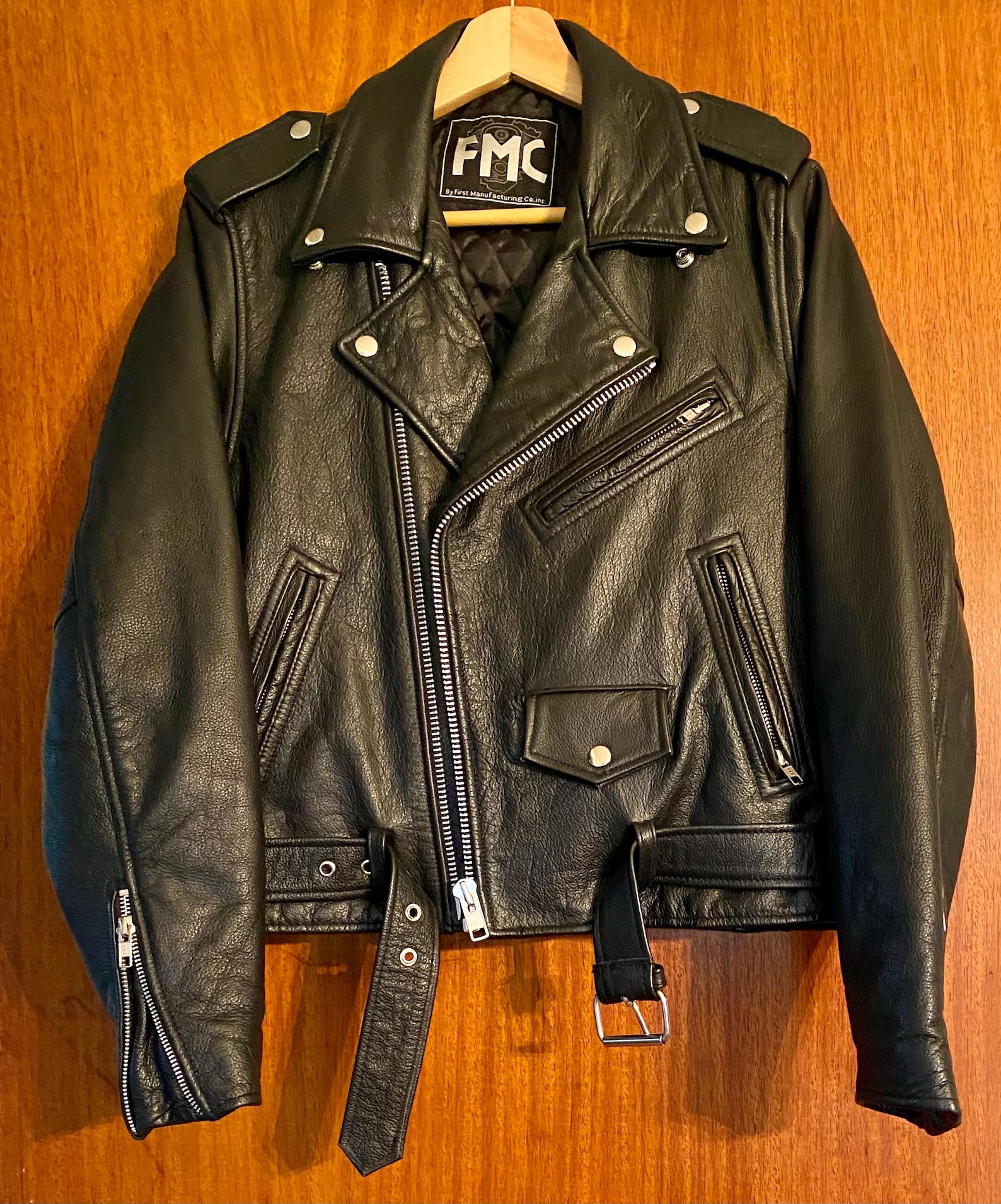 Vintage FMC Leather Motorcycle Biker Jacket NWOT - Etsy
