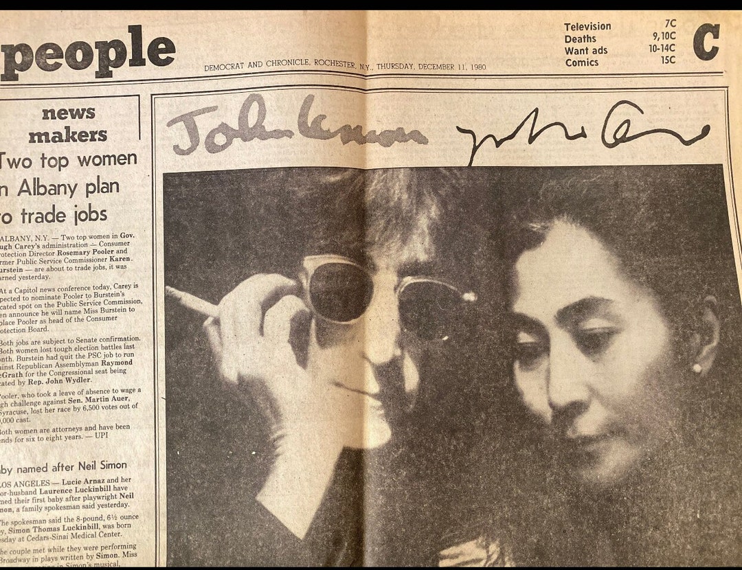 John Lennon Newspaper Section December 11, 1980 - Etsy