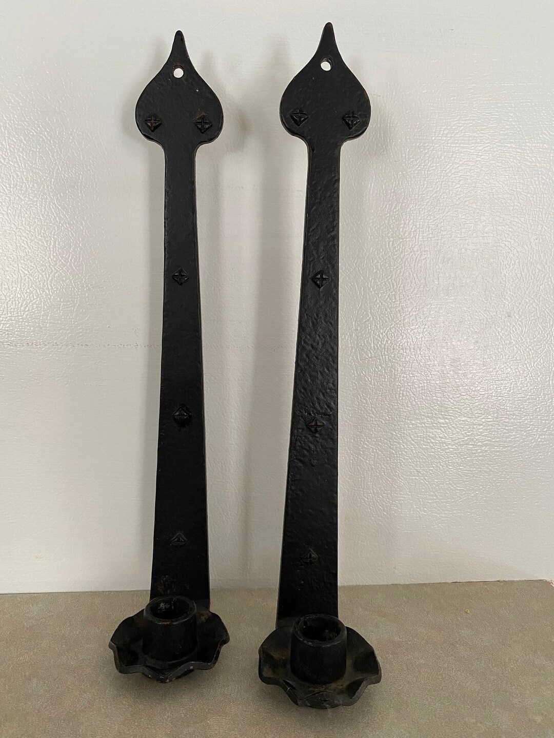 Vintage Robert Emig Cast Iron Candlestick Holders - Etsy
