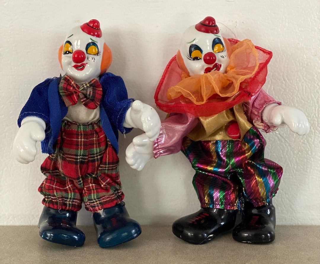 Vintage Hand Painted Porcelain Clowns - Etsy