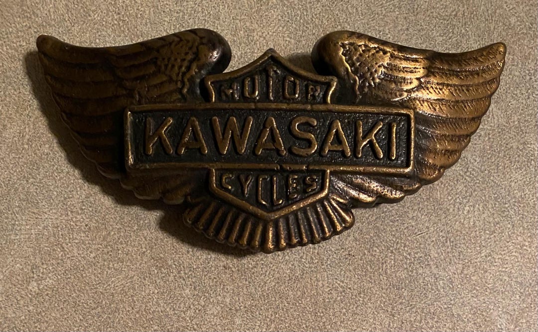 Vintage Kawasaki Motorcycle Belt Buckle - Etsy