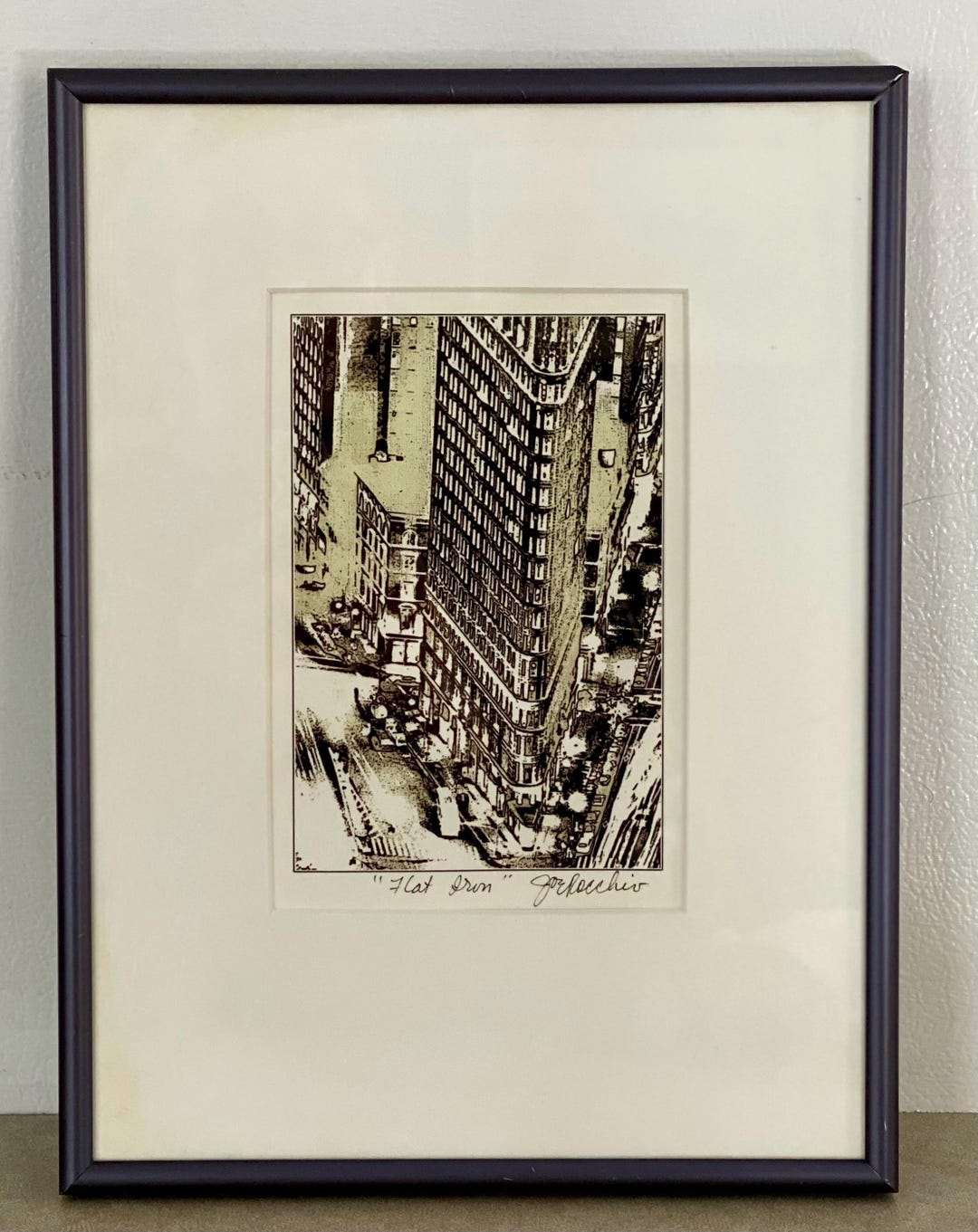 Vintage, Framed Flatiron Building Print, Signed - Etsy