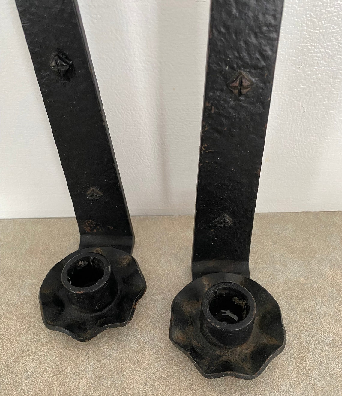 Vintage Robert Emig Cast Iron Candlestick Holders - Etsy
