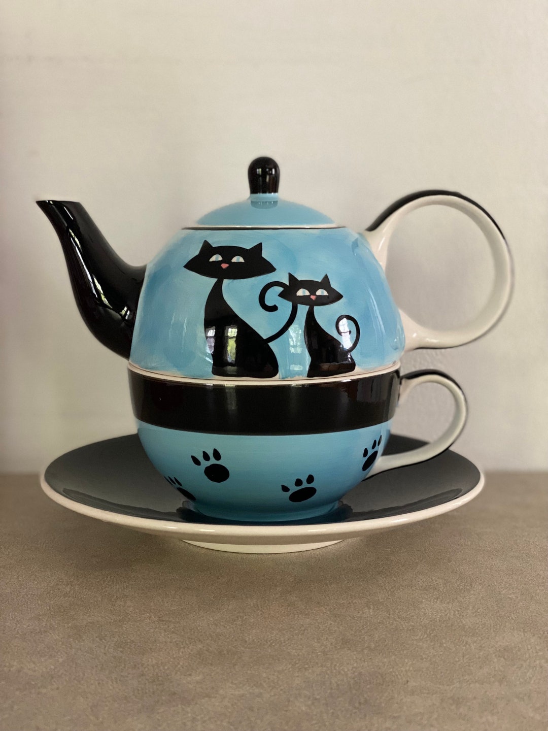 Retro Siamese Cat Tea Set - Etsy