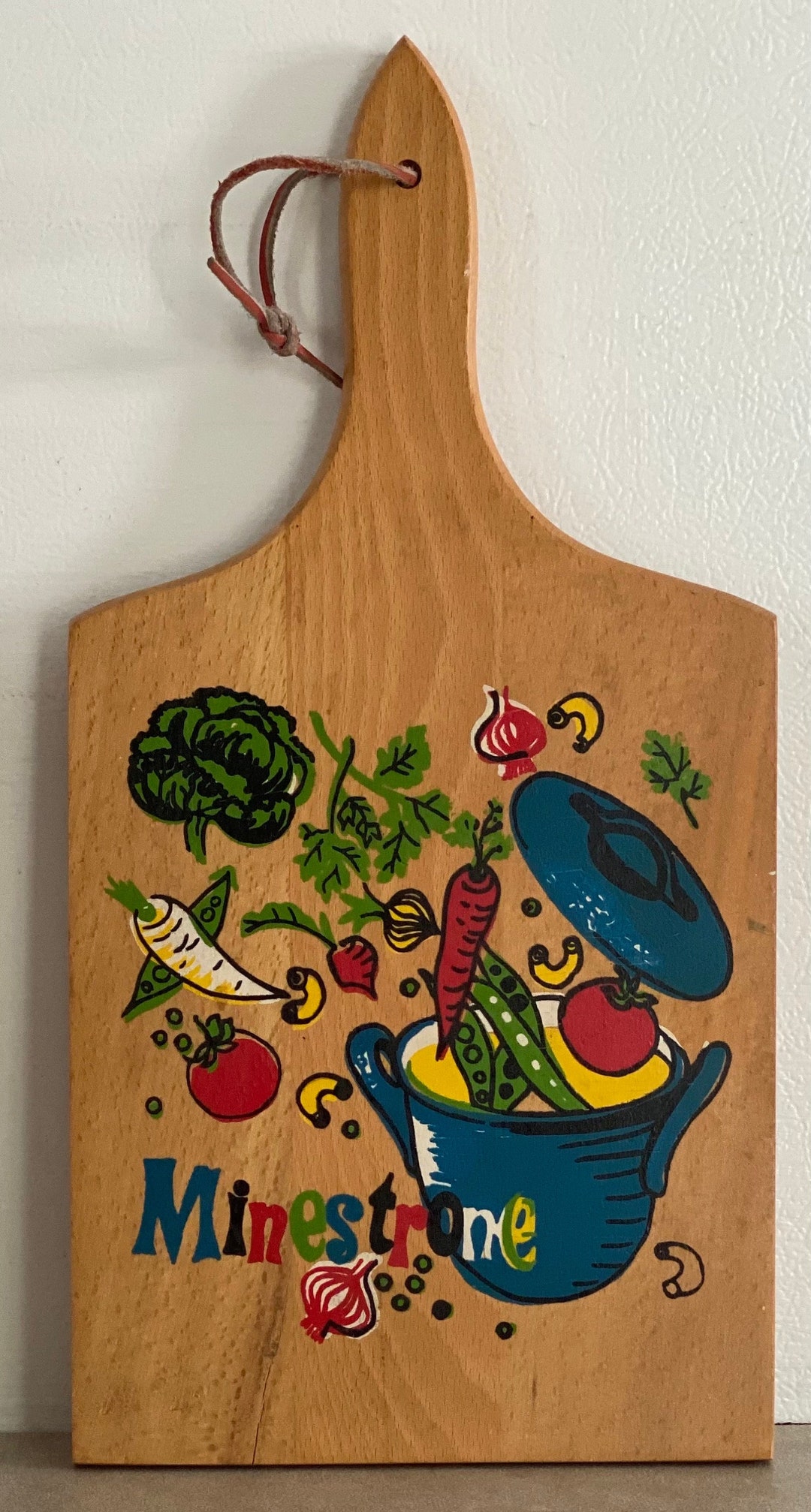 Vintage Nevco Wood Minestrone Cutting Board - Etsy