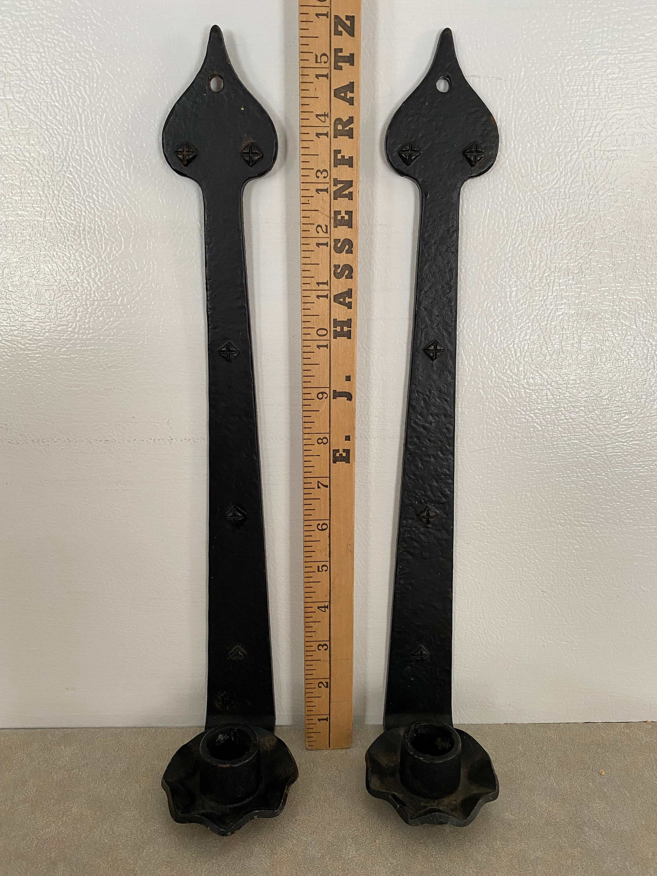 Vintage Robert Emig Cast Iron Candlestick Holders - Etsy