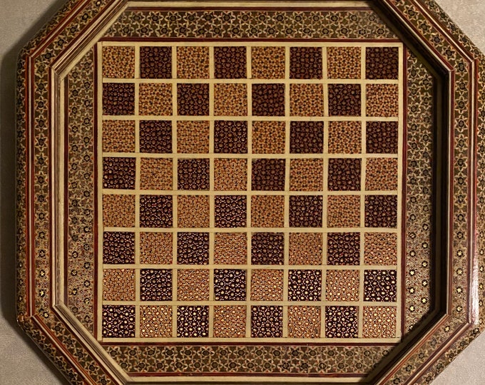 Vintage Inlaid Wood Chess Board - Etsy