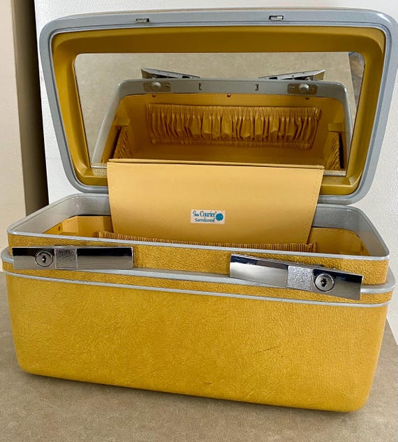 Vintage Sears Samsonite Courier Train Case Mustard - Gem