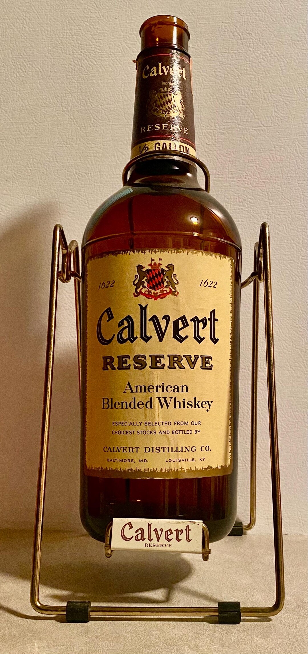Vintage Calvert Whiskey Bottle Display - Etsy