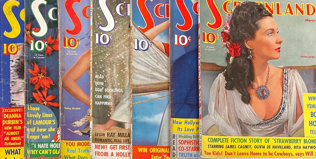 Screenland Magazine 1941 Lot of 7 Vivien Leigh, Colbert, Garland ...